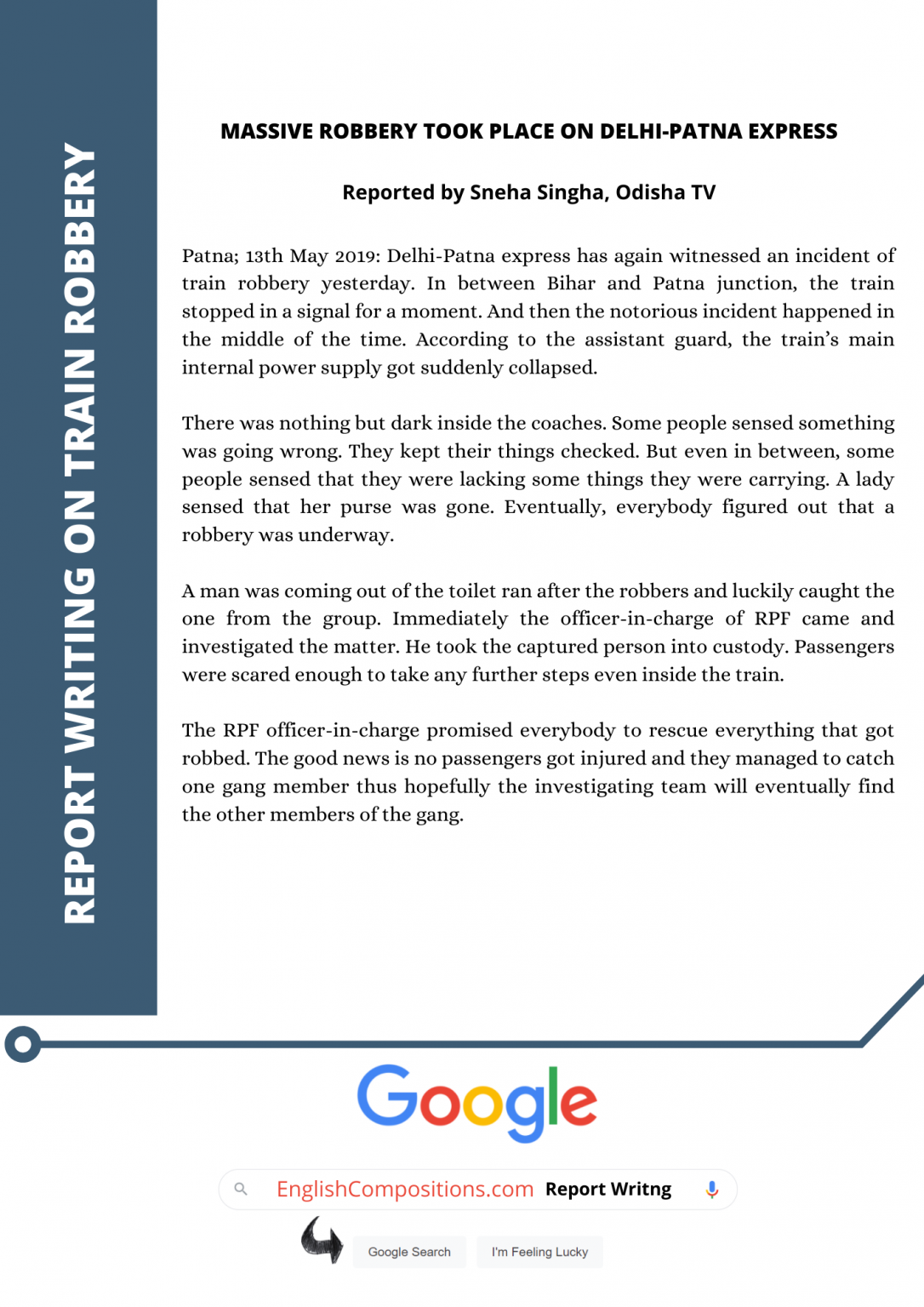 Write a Newspaper Report on Train Robbery [2023 Updated] - English ...