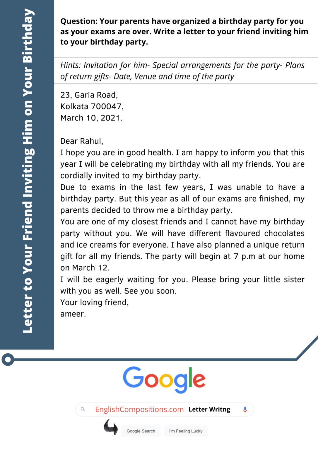 Letter to Your Friend Inviting Him/Her to Your Birthday Party [8 Examples]