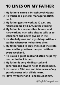 10 Lines on My Father in English [3 Examples] - English Compositions