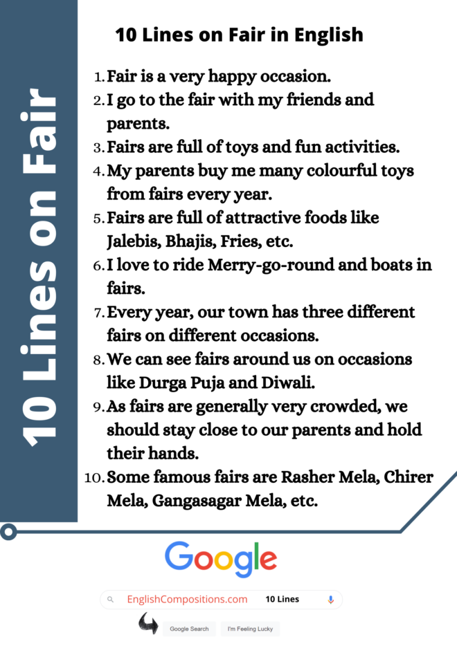 10 Lines on Fair in English [3 Examples] - English Compositions